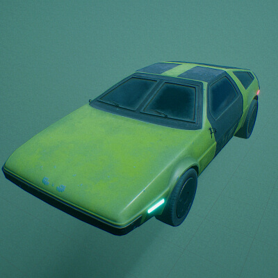 Retro Futuristic Car - 3D Model by MightyAlexOne