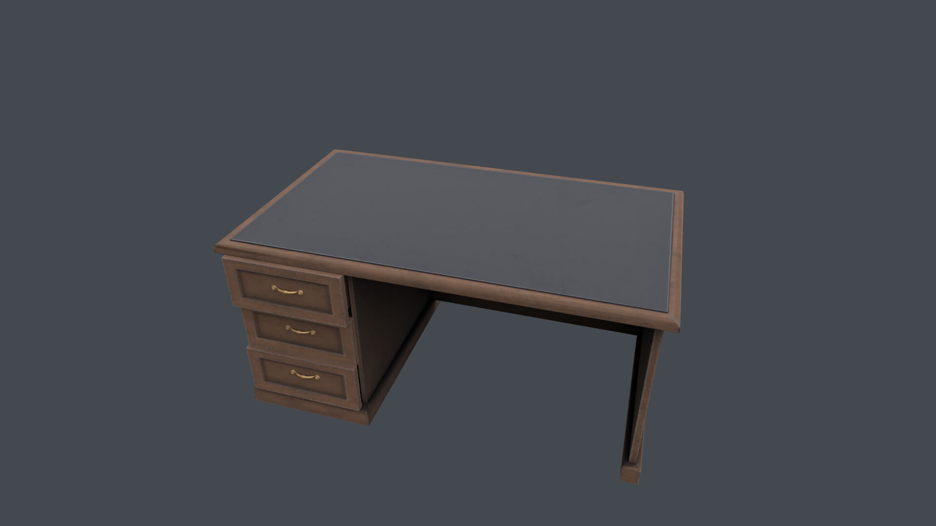 Wooden Office Table - 3D Model by MightyAlexOne
