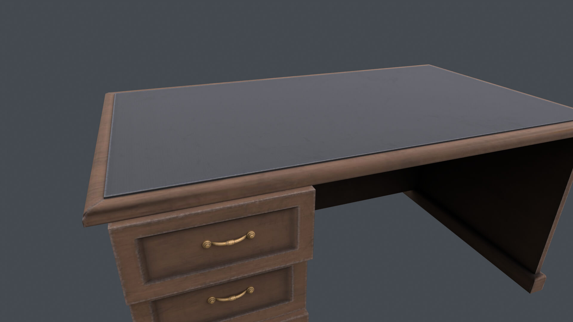 Wooden Office Table - 3D Model by MightyAlexOne