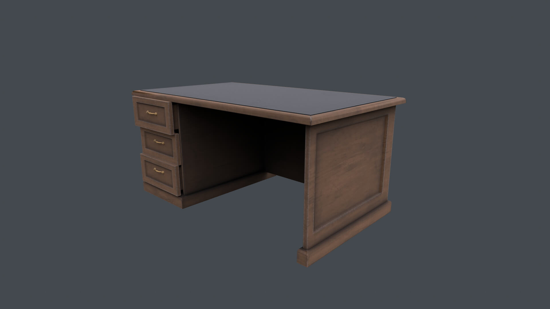 Wooden Office Table - 3D Model by MightyAlexOne