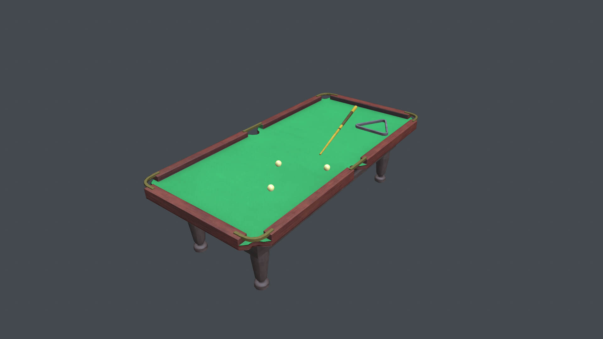 Wooden Pool Table - 3D Model by MightyAlexOne