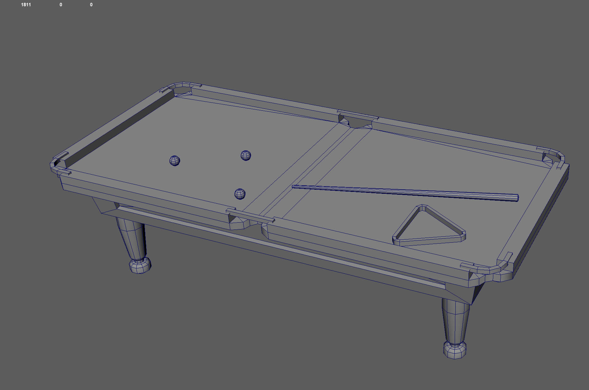 Wooden Pool Table - 3D Model by MightyAlexOne