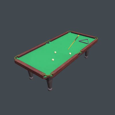 Wooden Pool Table - 3D Model by MightyAlexOne
