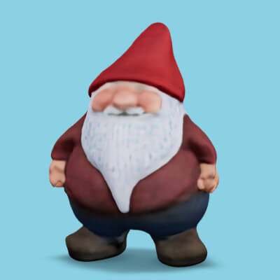 Fat Funny Forest Gnome - 3D Model by mihailtip