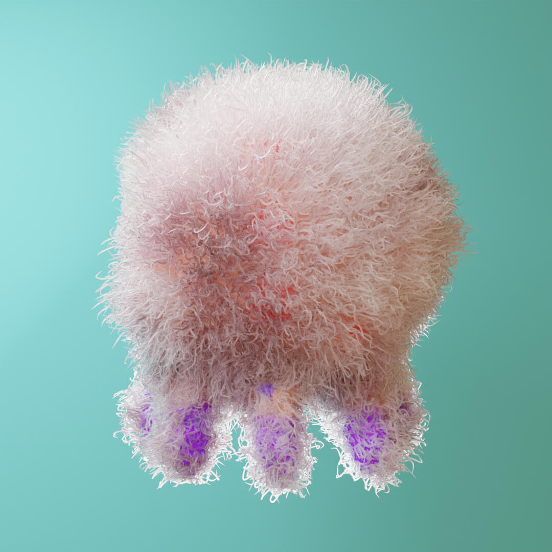 Furry Octopus.01 - 3D Model by miinam