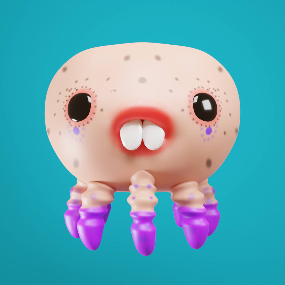 Furry Octopus.01 - 3D Model by miinam