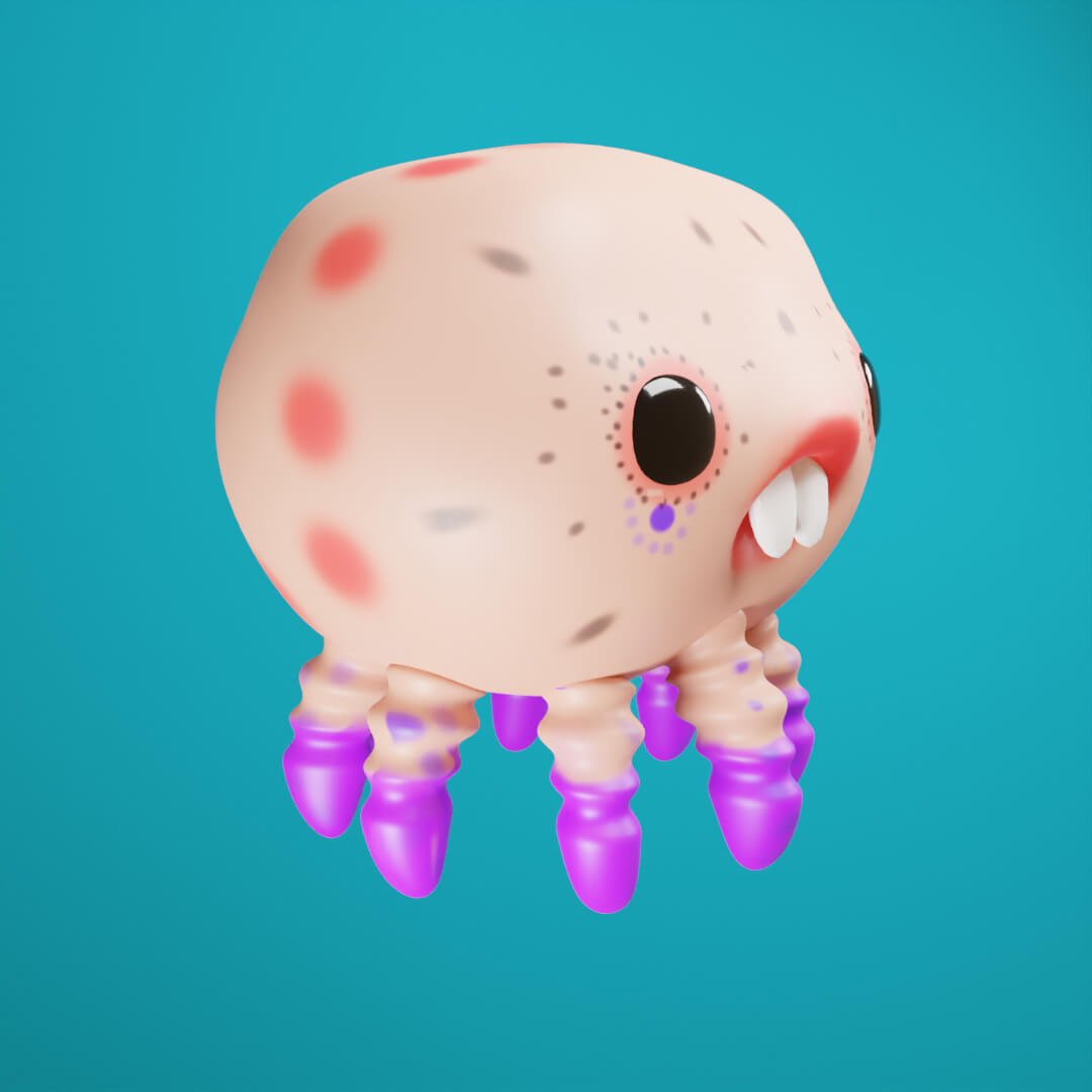 Furry Octopus.01 - 3D Model by miinam