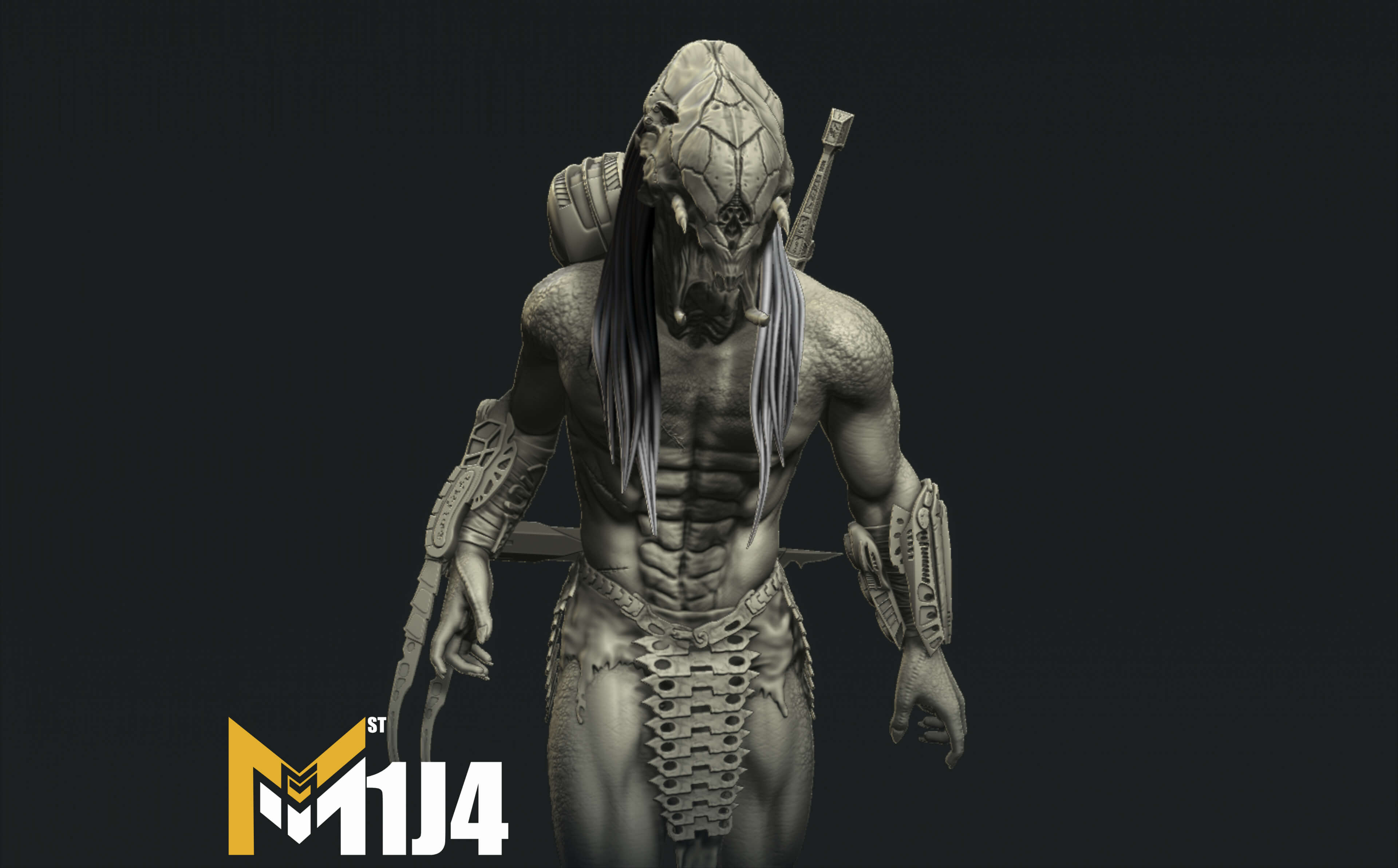 Feral Predator Statue Print Stl - 3D Model by Mij4studios
