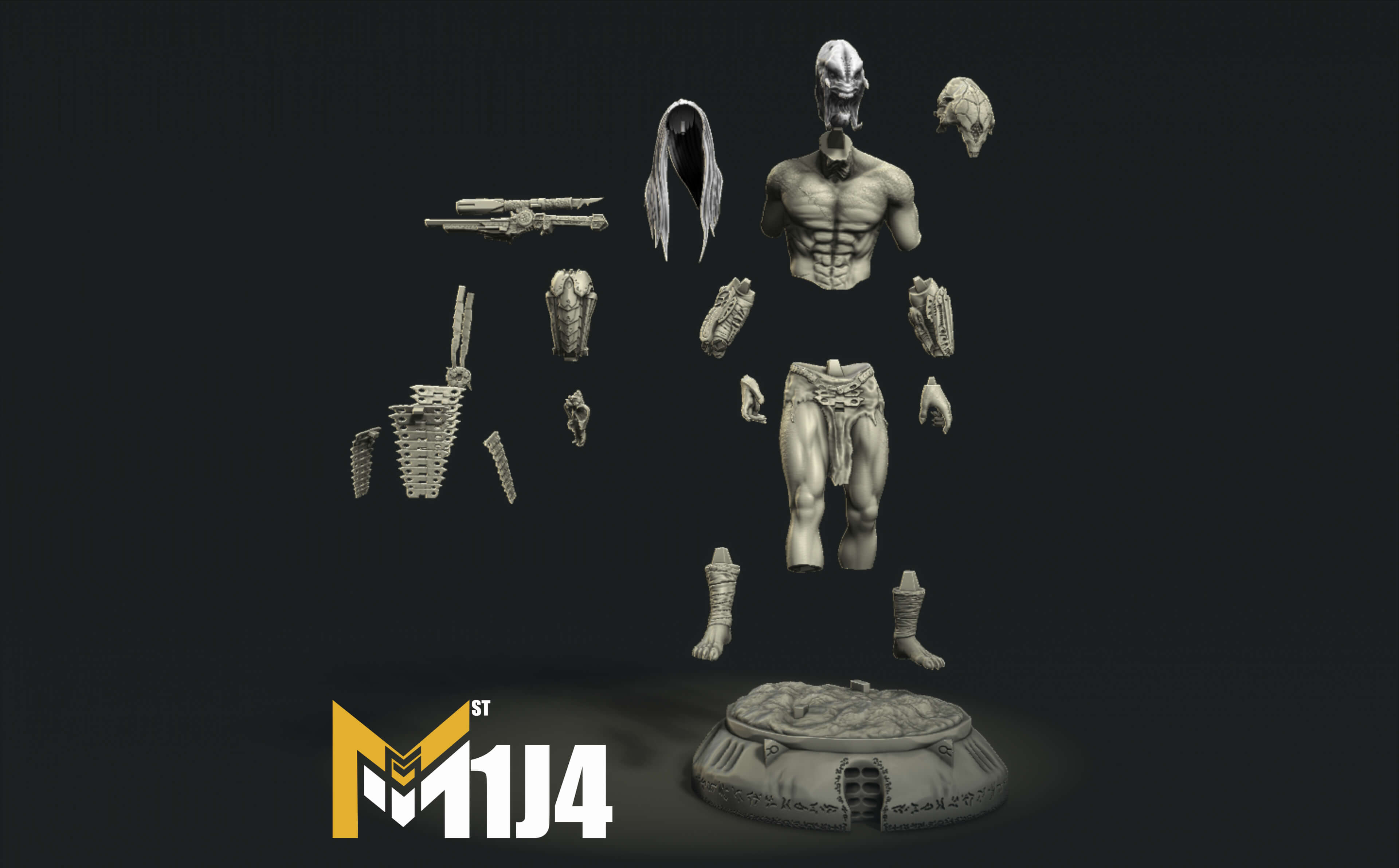 Feral Predator Statue Print Stl - 3D Model by Mij4studios