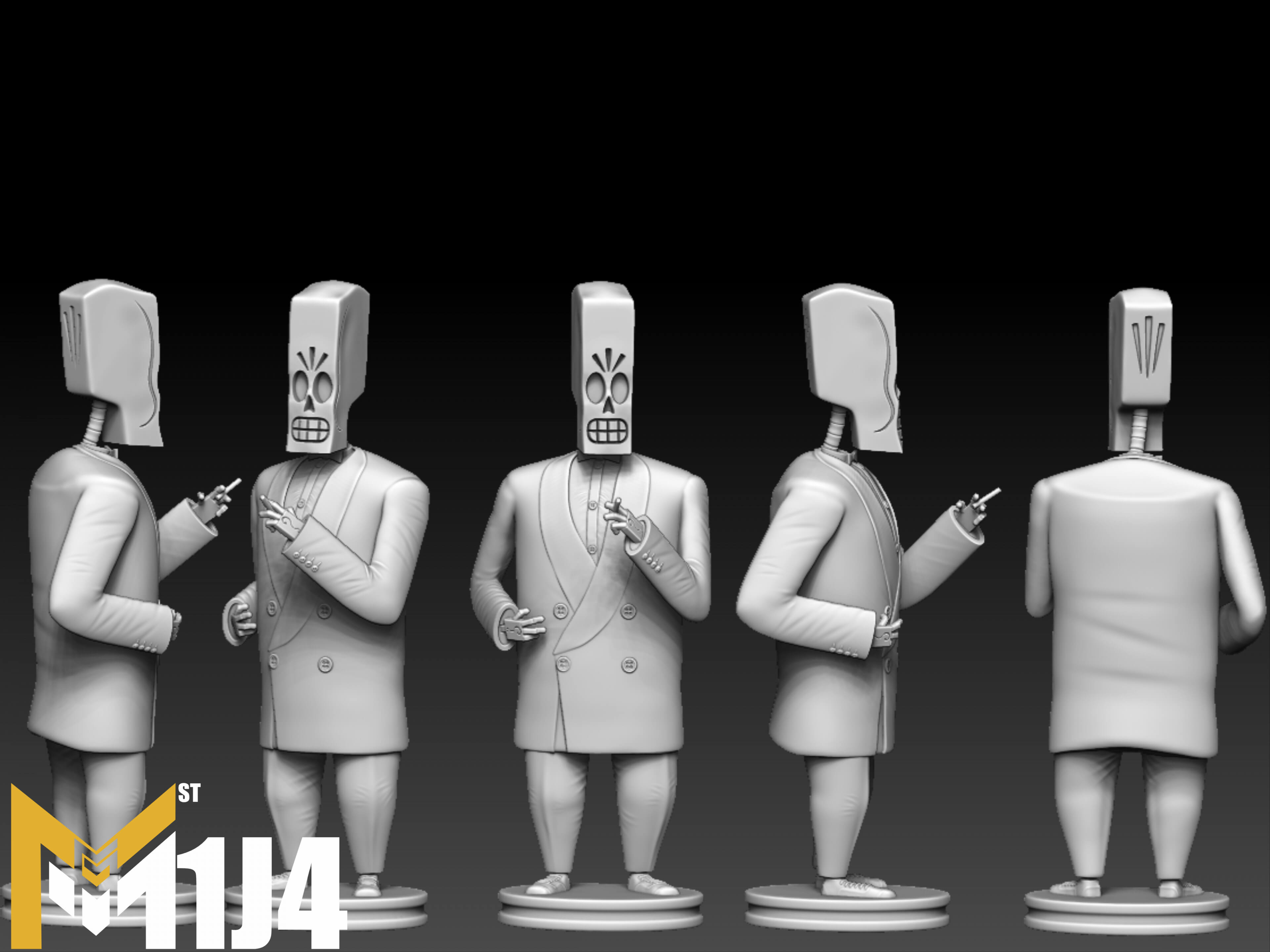 Manny Calavera 3D Statue Print STL by Mij4studios