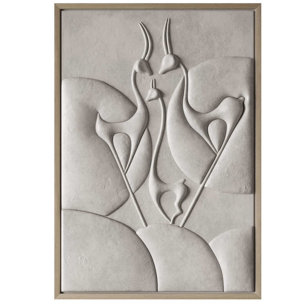 Wall Plaster Art With Deer - 3D Model by miklob