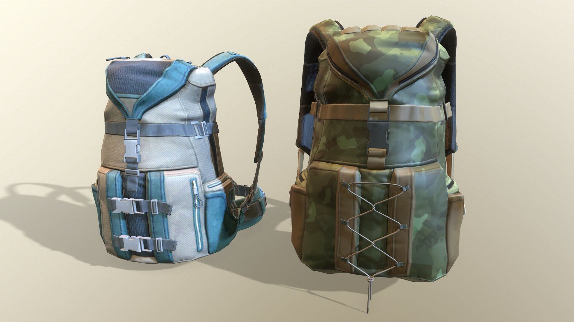 2 Travel Backpacks - 3D Model by Mikserart