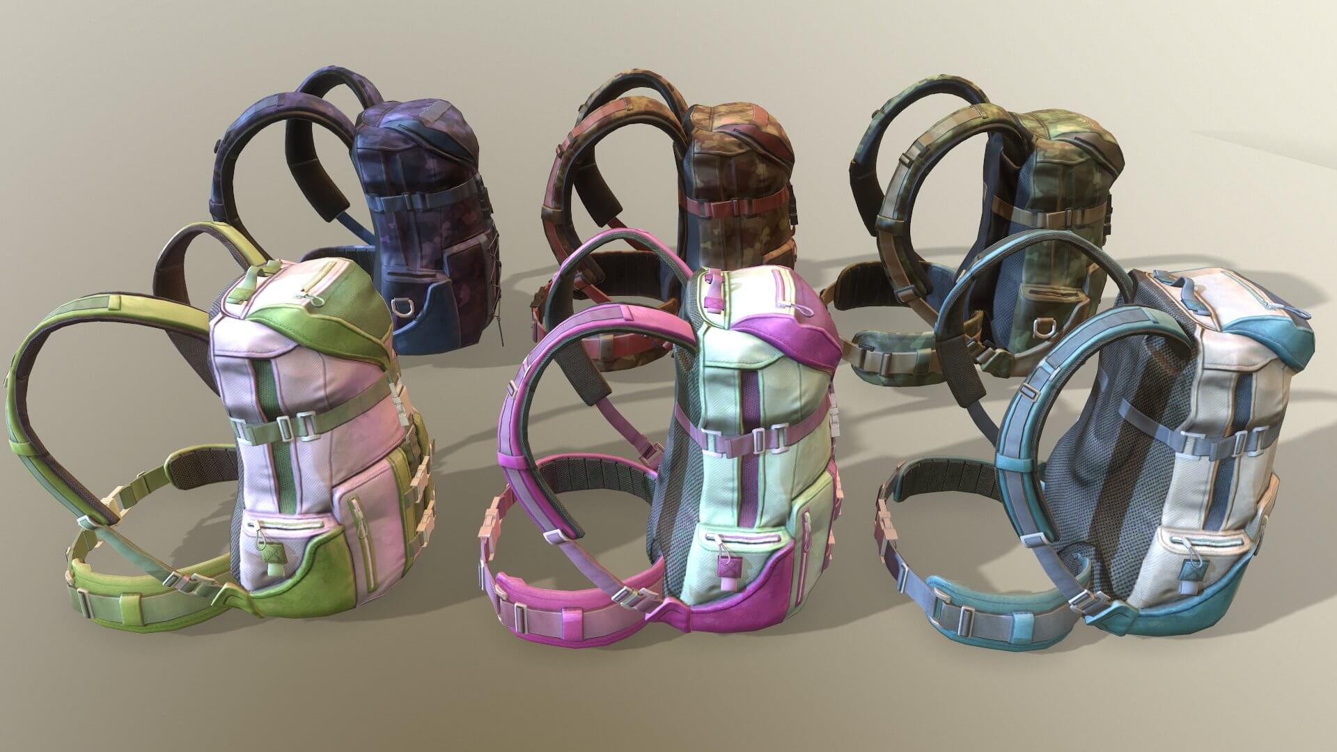 2 Travel Backpacks - 3D Model by Mikserart