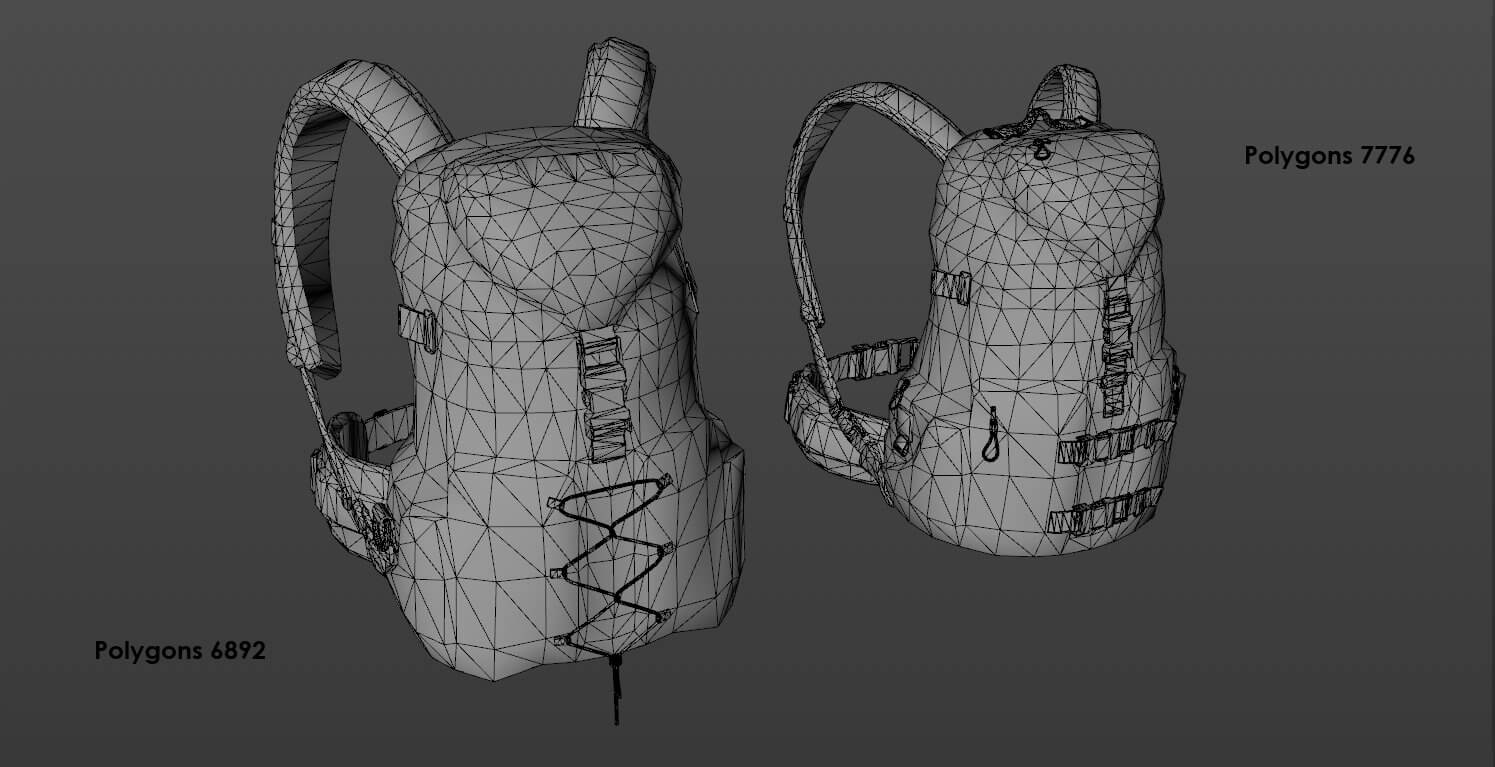 2 Travel Backpacks - 3D Model by Mikserart