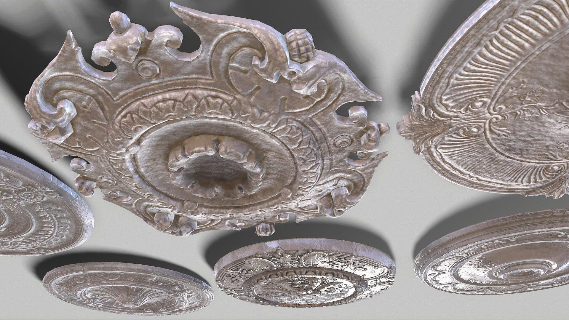 Decorative Ceiling Rosettes - 3D Model by Mikserart