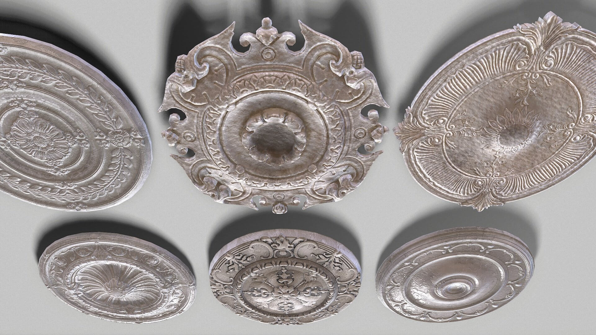 Decorative Ceiling Rosettes - 3D Model by Mikserart