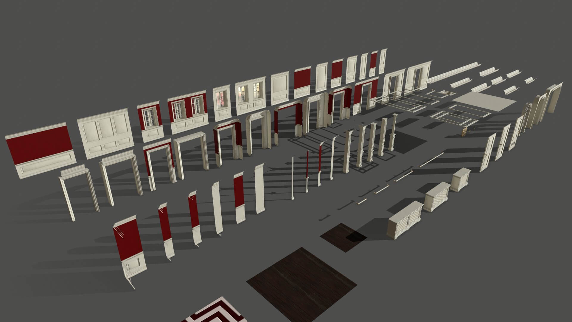 Interior Basic Modular Elements - 3D Model by Mikserart