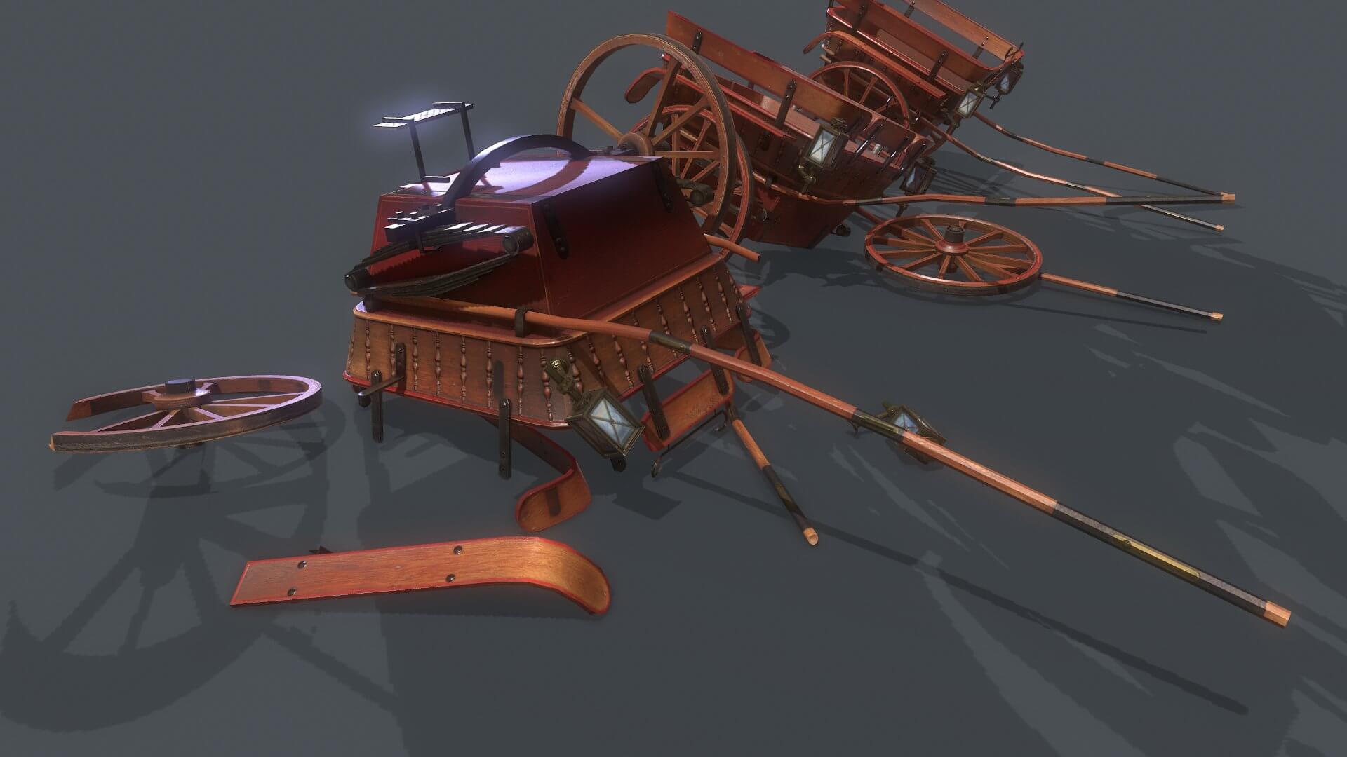 Medieval Wagon - 3D Model by Mikserart