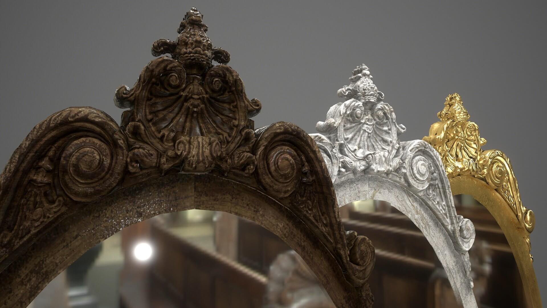 Old Antique Mirror - 3D Model by Mikserart