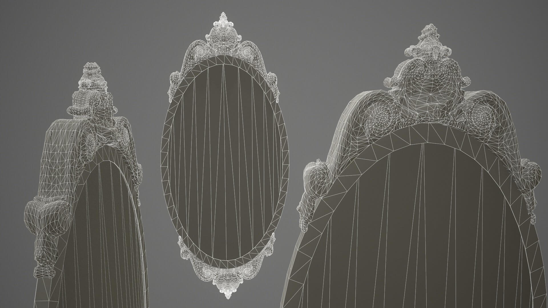 Old Antique Mirror - 3D Model by Mikserart