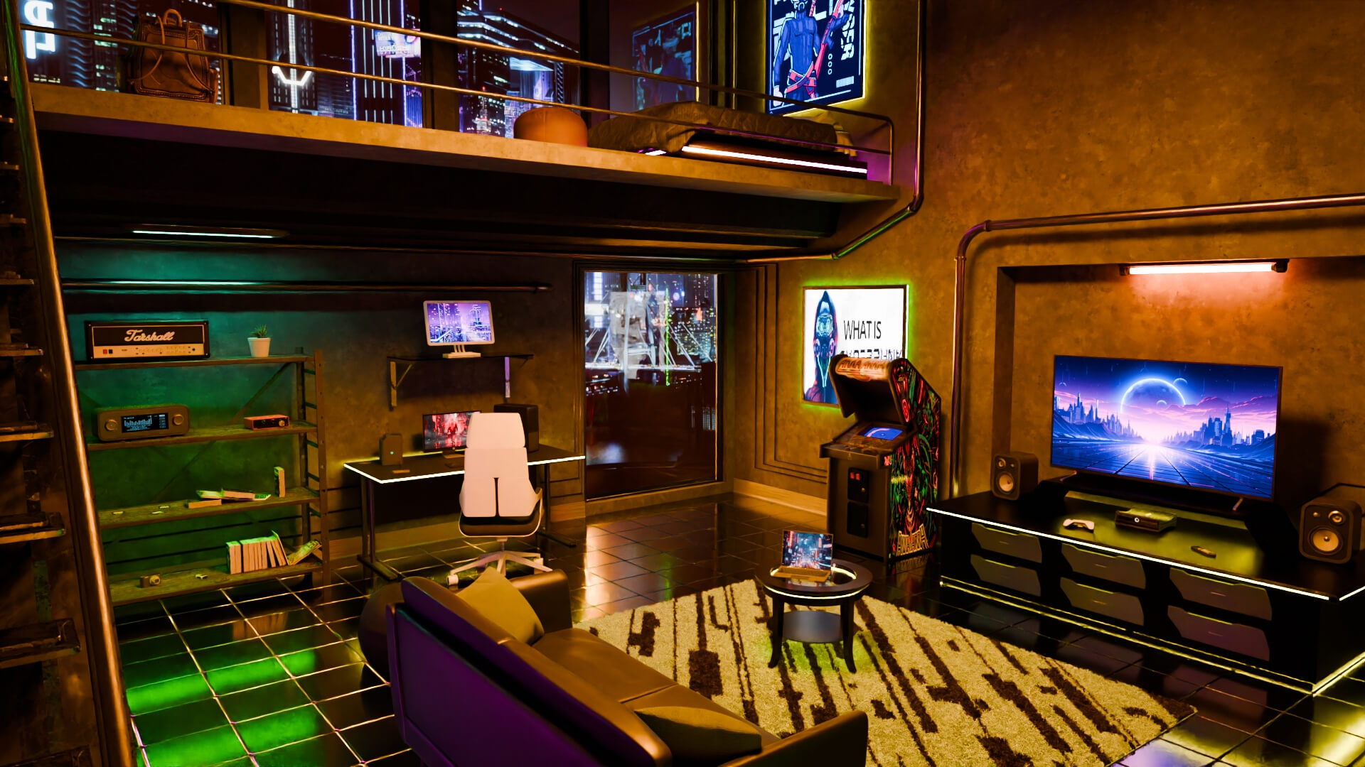 Cyberpunk Room - 3D Model by mikymiky