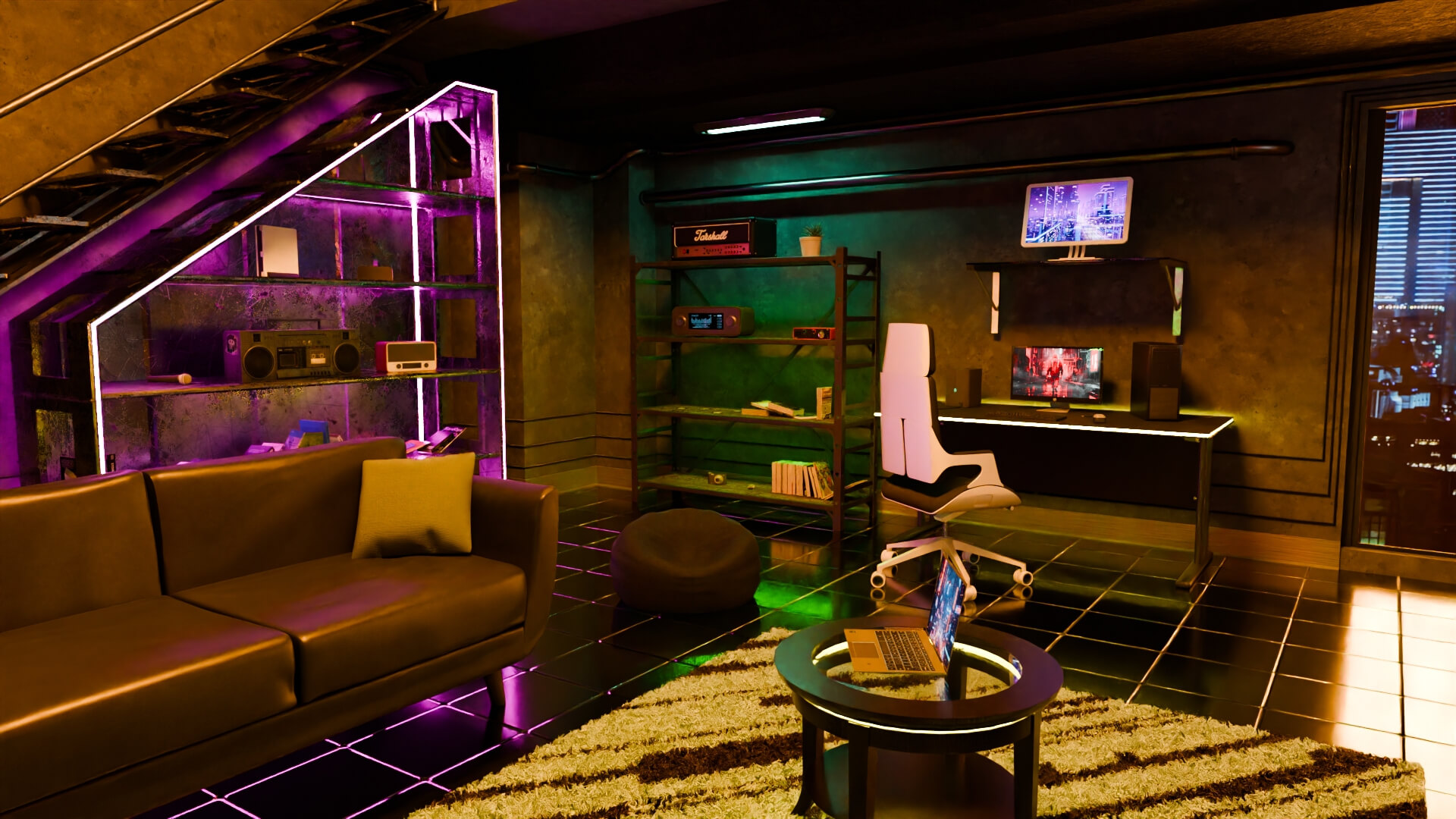 Cyberpunk Room - 3D Model by mikymiky