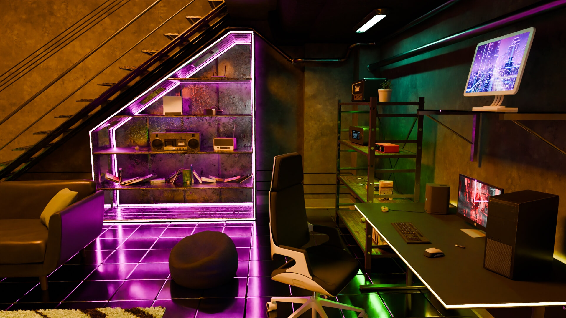 Cyberpunk Room - 3D Model by mikymiky