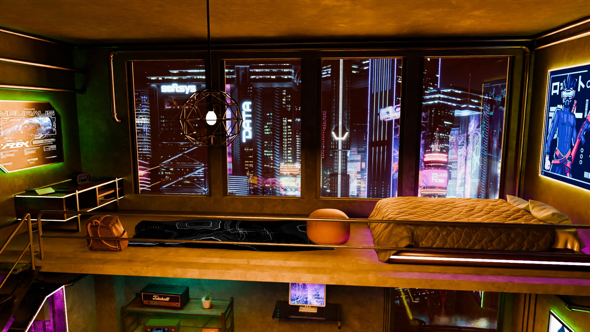 Cyberpunk Room - 3D Model by mikymiky