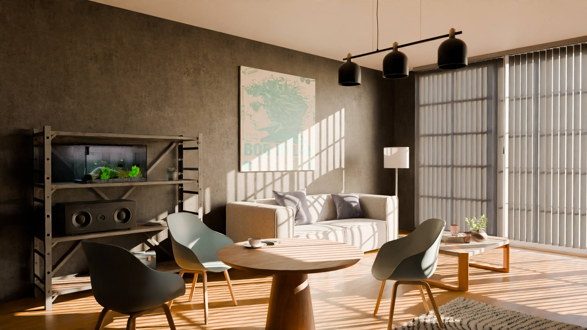 Modern Living Room - 3D Model by mikymiky