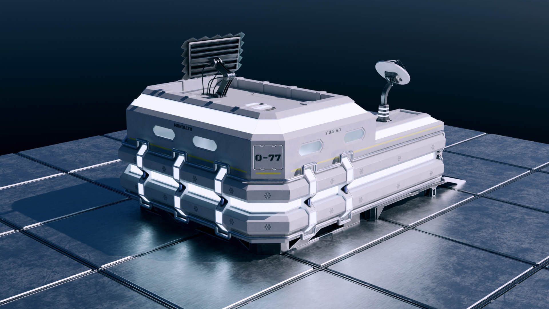 Sci-Fi Modular Space Base 3D Model by mikymiky