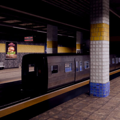 Underground Subway Blender Scene - 3D Model by mikymiky
