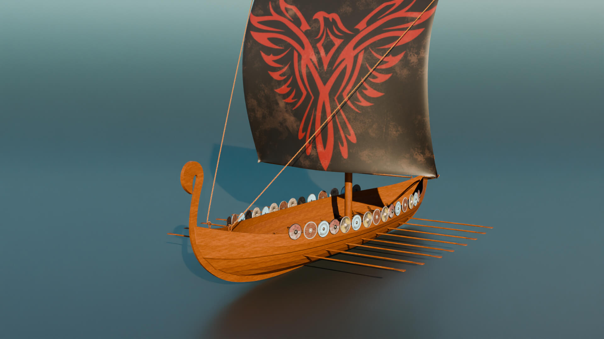 Viking Warrior Ship - 3D Model by mikymiky