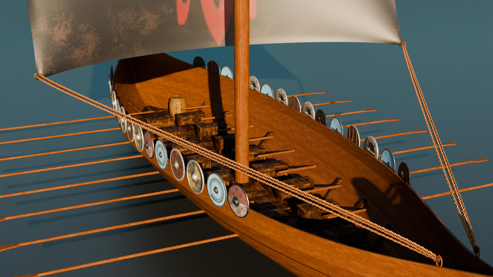 Viking Warrior Ship - 3D Model by mikymiky