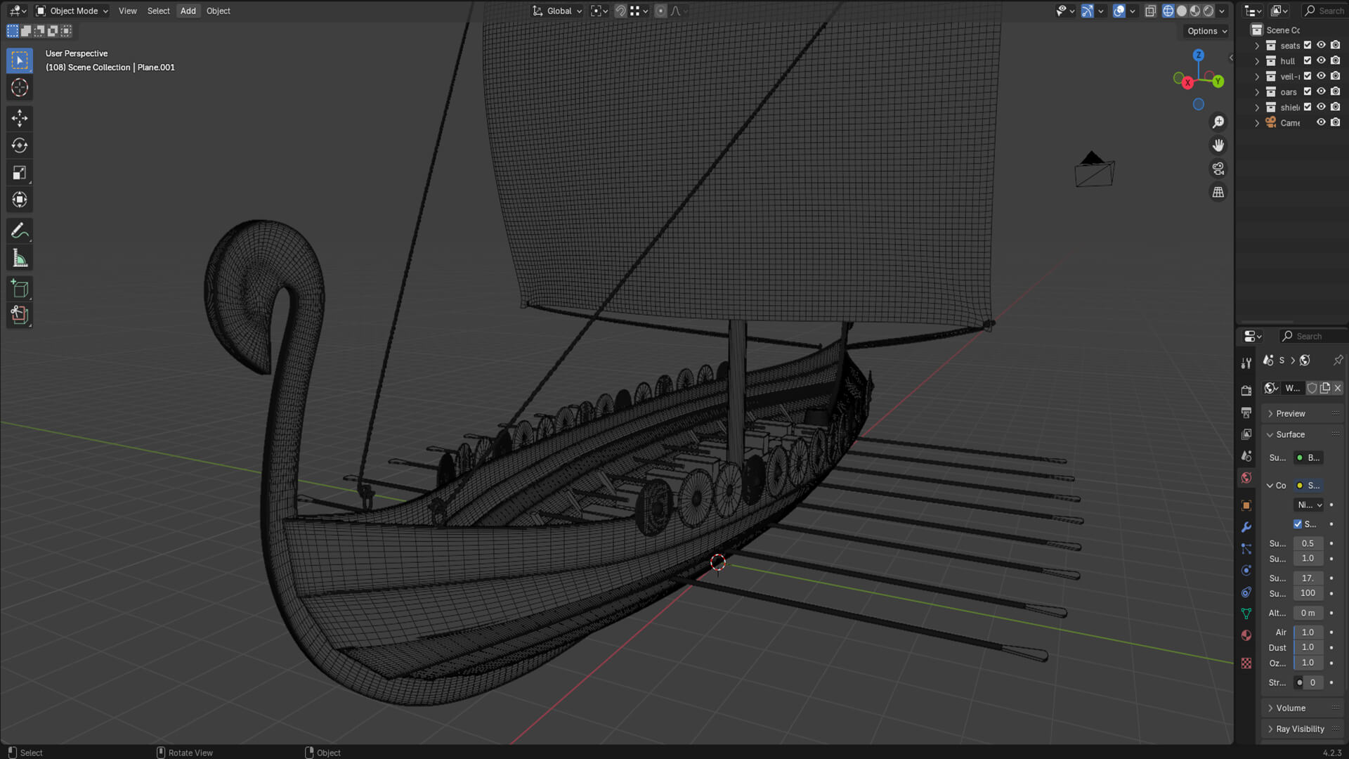 Viking Warrior Ship - 3D Model by mikymiky