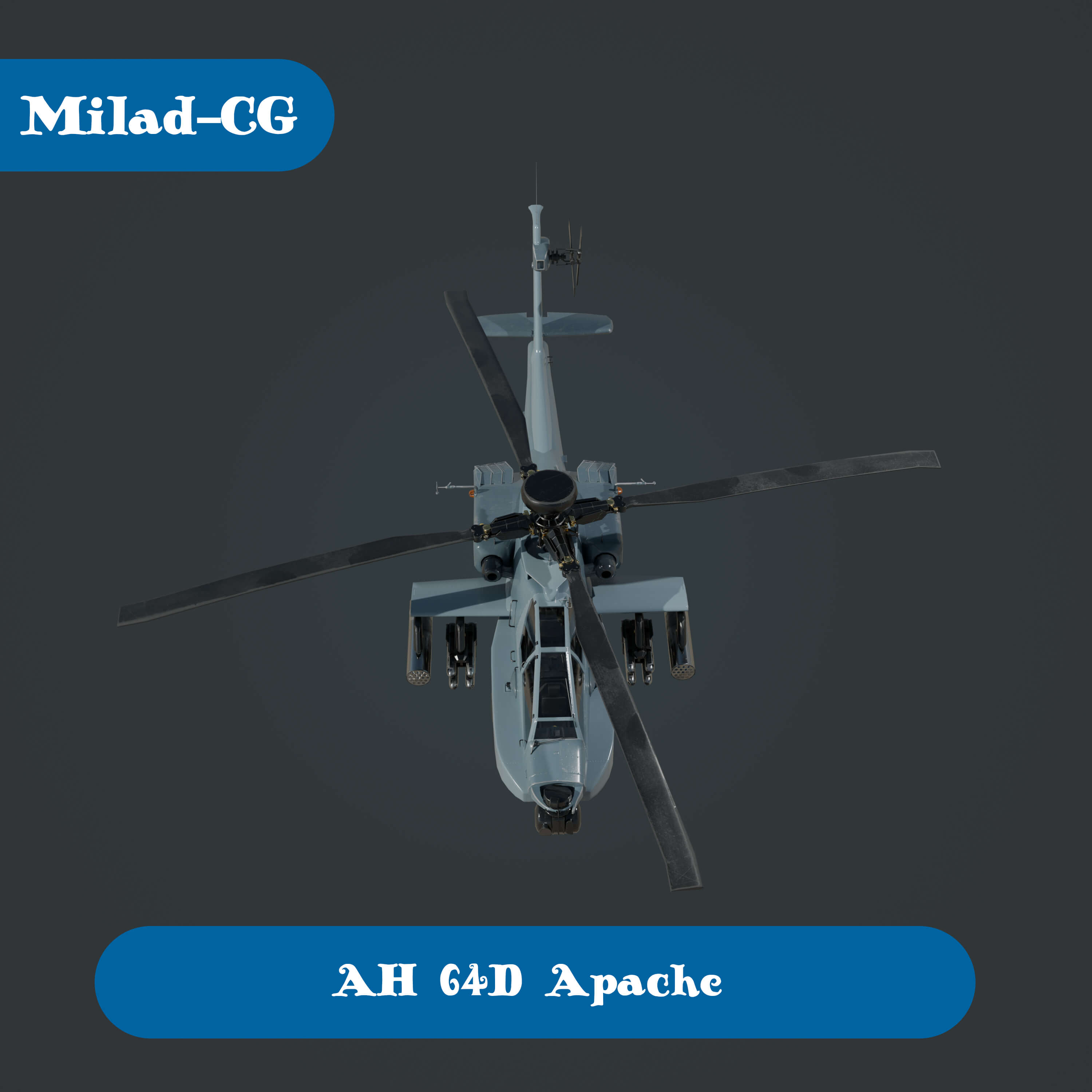 Apache - Helicopter 3D Model by Milad-CG