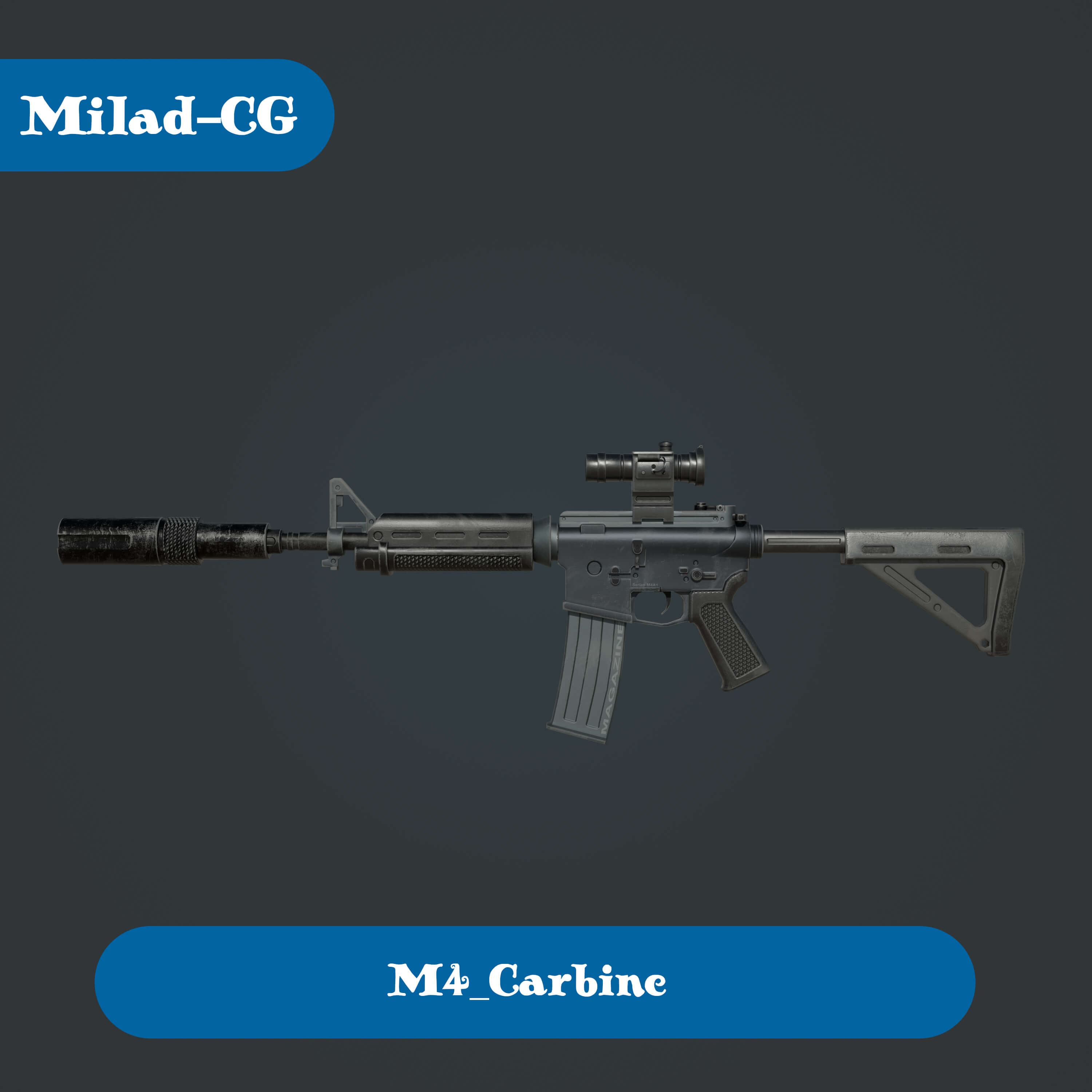 M4 Carbine RAS M68 CCO - 3D Model by Milad-CG