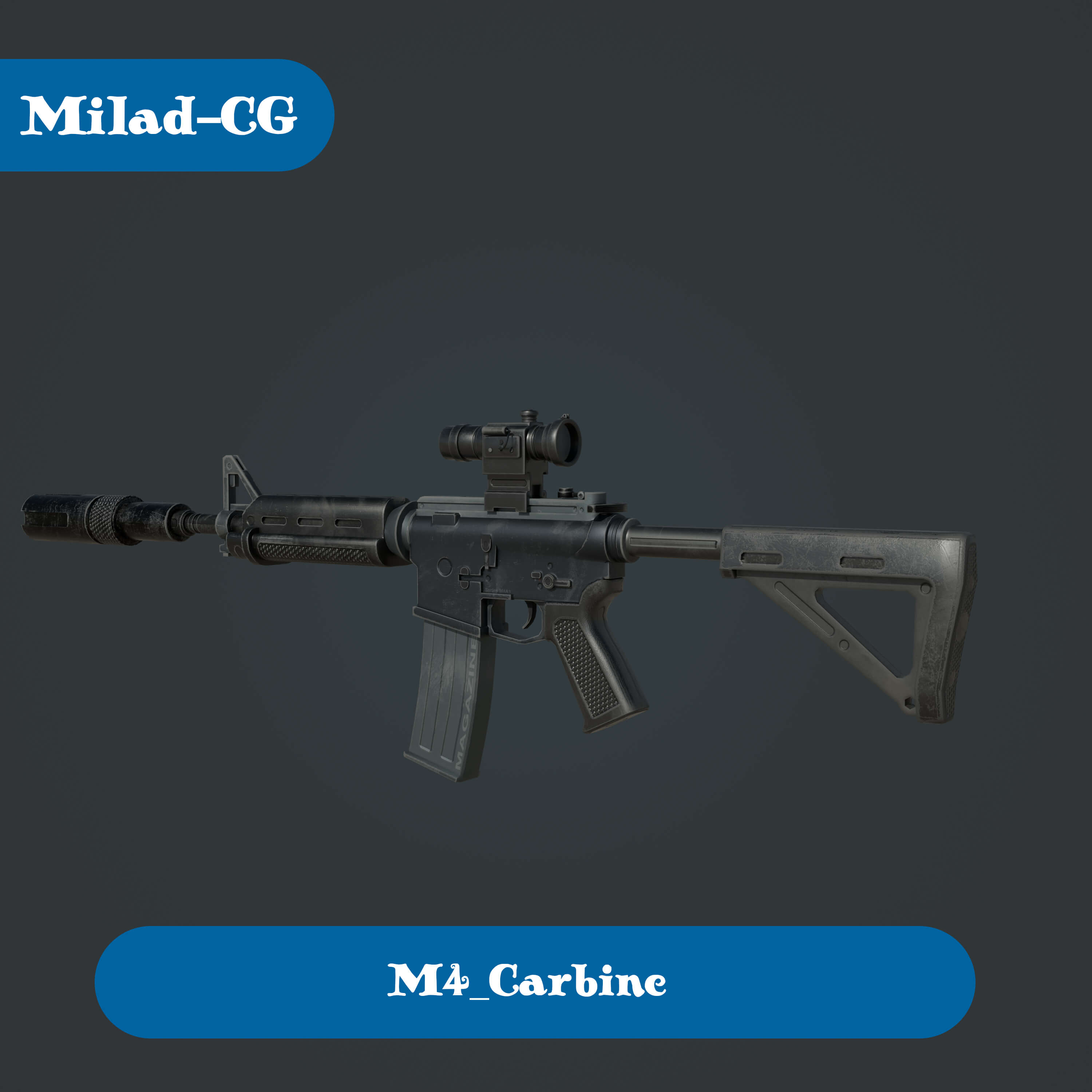 M4 Carbine RAS M68 CCO - 3D Model by Milad-CG