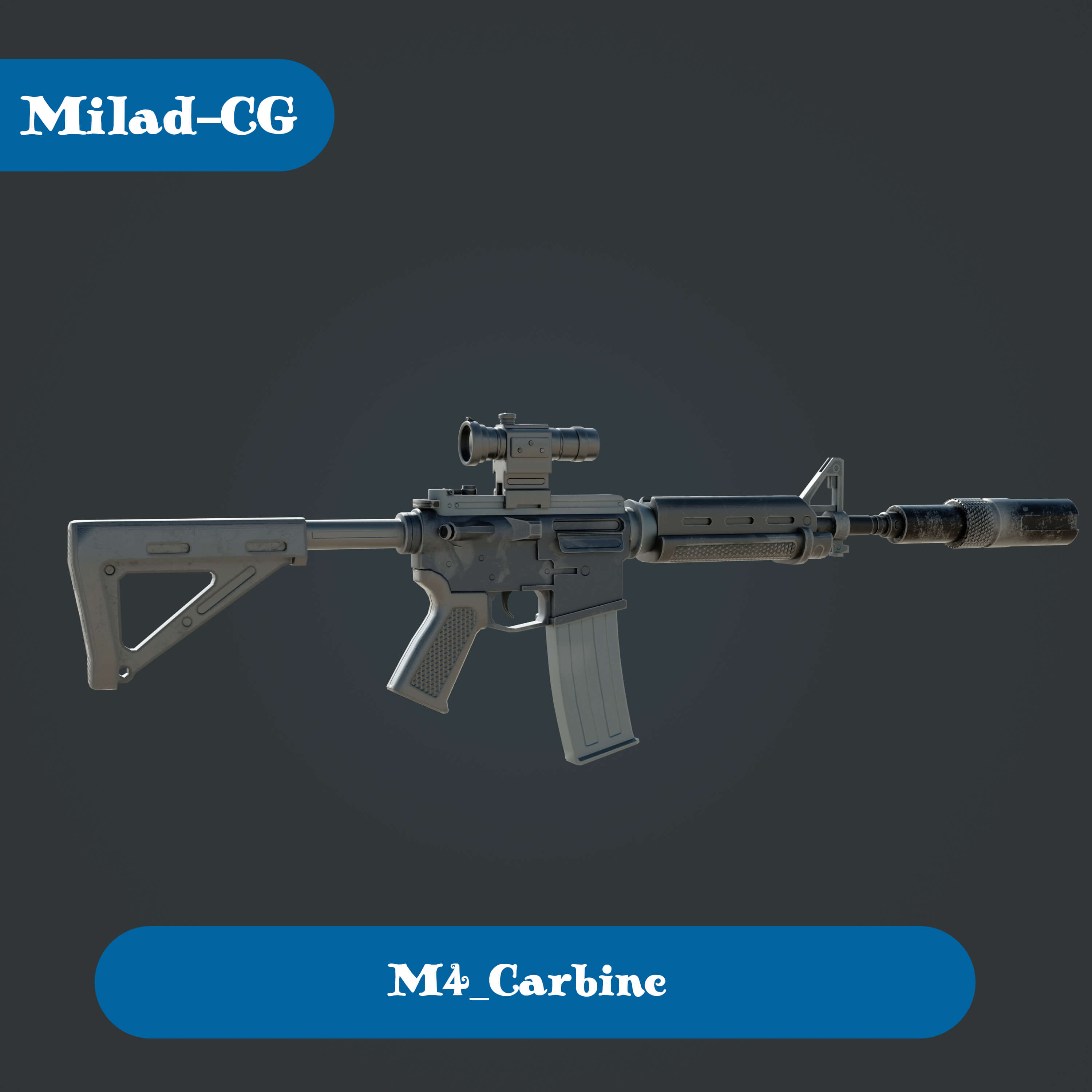 M4 Carbine RAS M68 CCO - 3D Model by Milad-CG