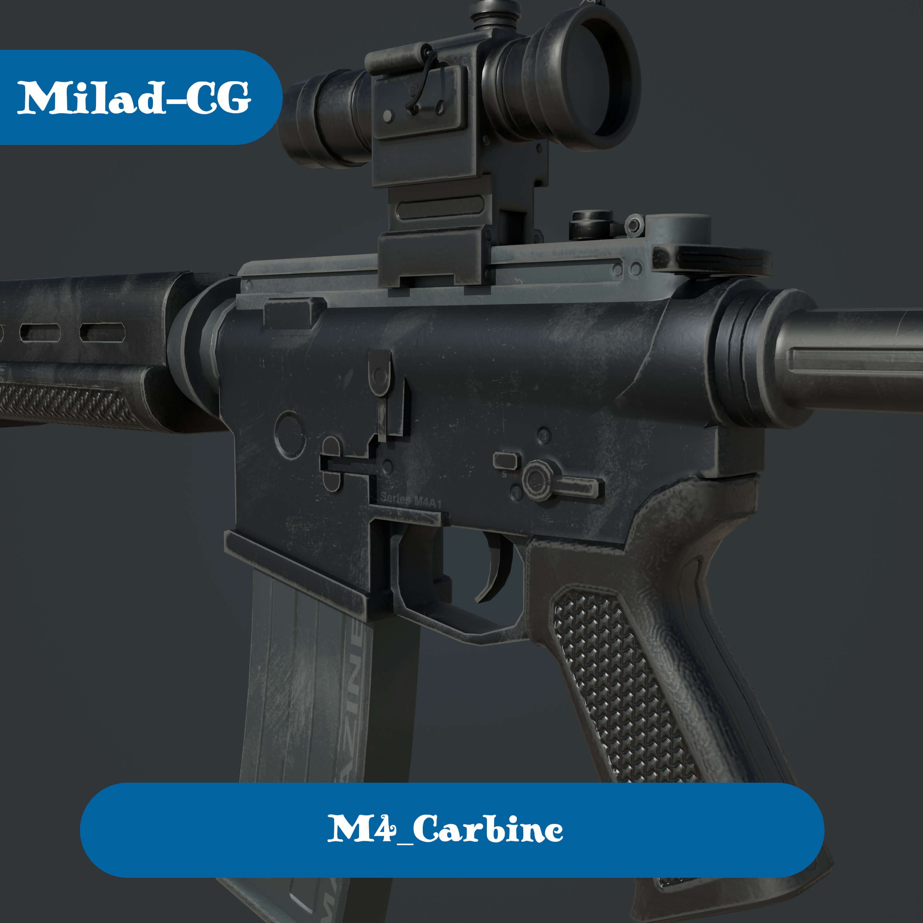 M4 Carbine RAS M68 CCO - 3D Model by Milad-CG