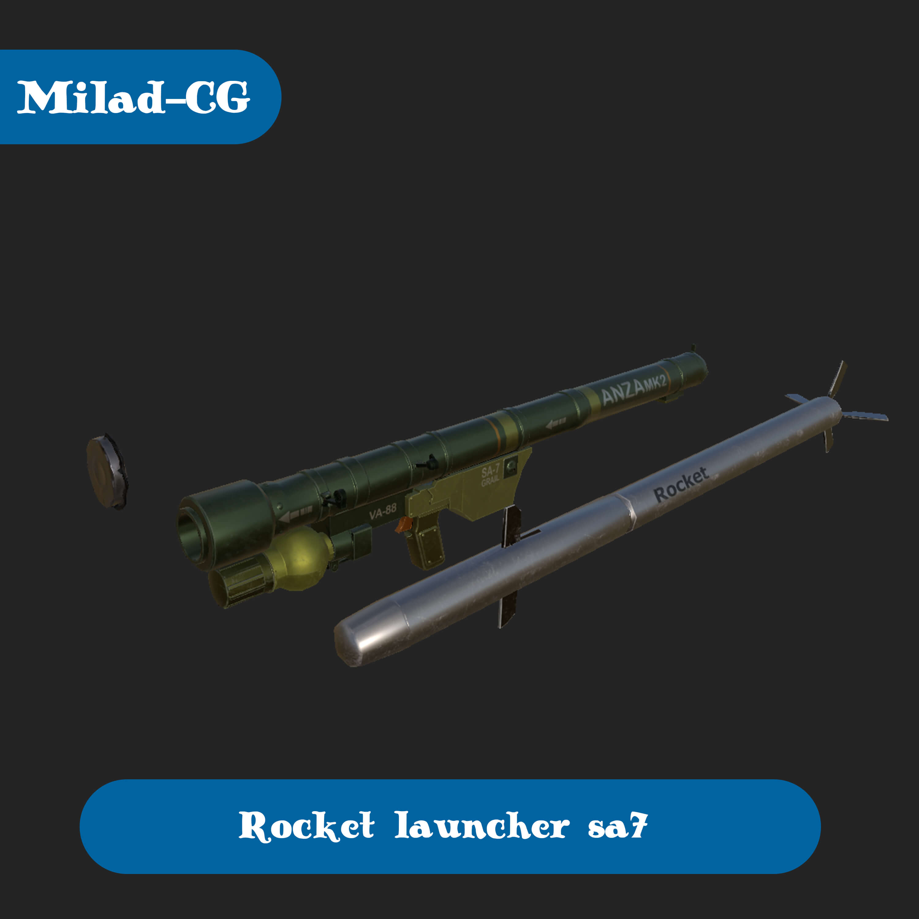Rocket Launcher SA7 - 3D Model by Milad-CG