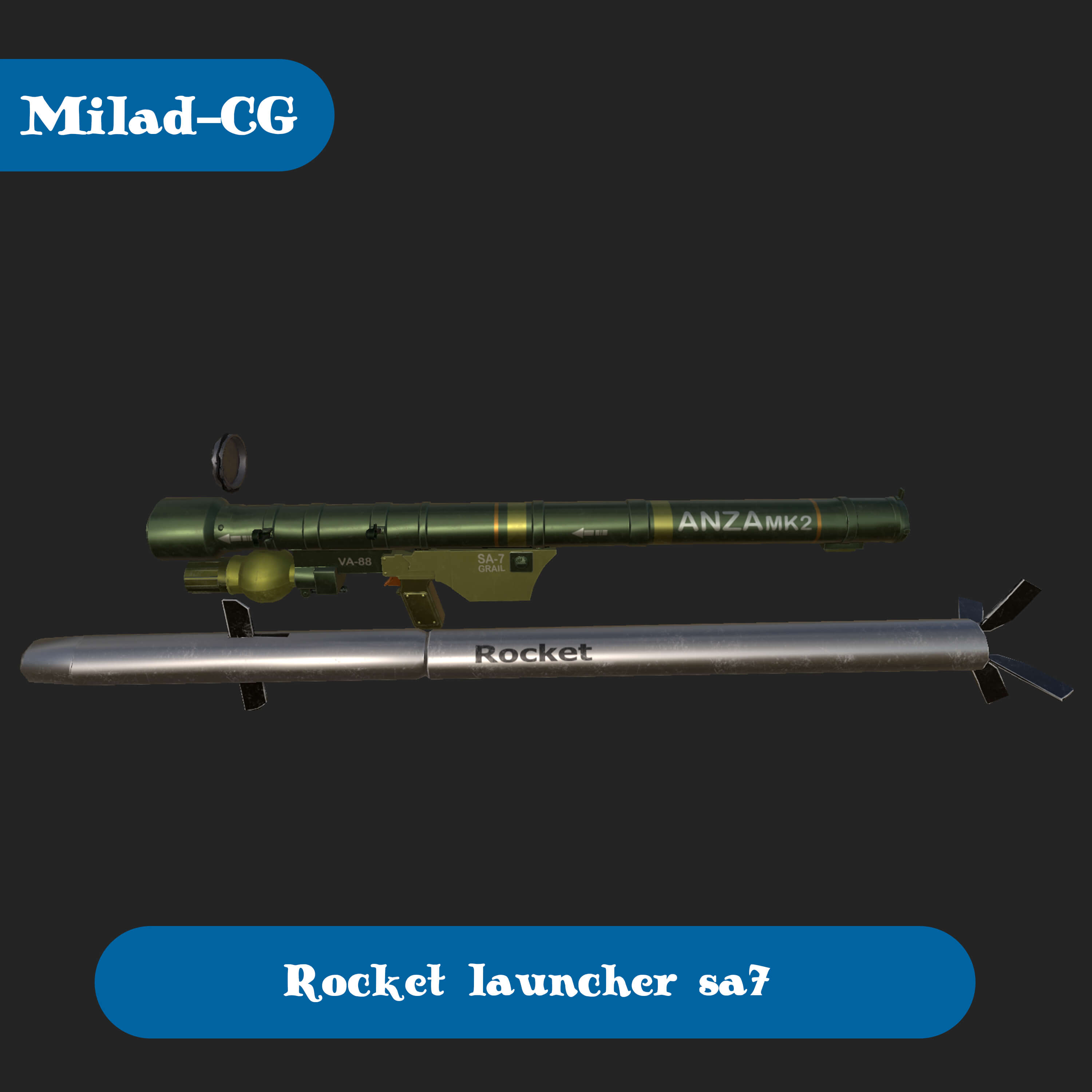 Rocket Launcher SA7 - 3D Model by Milad-CG