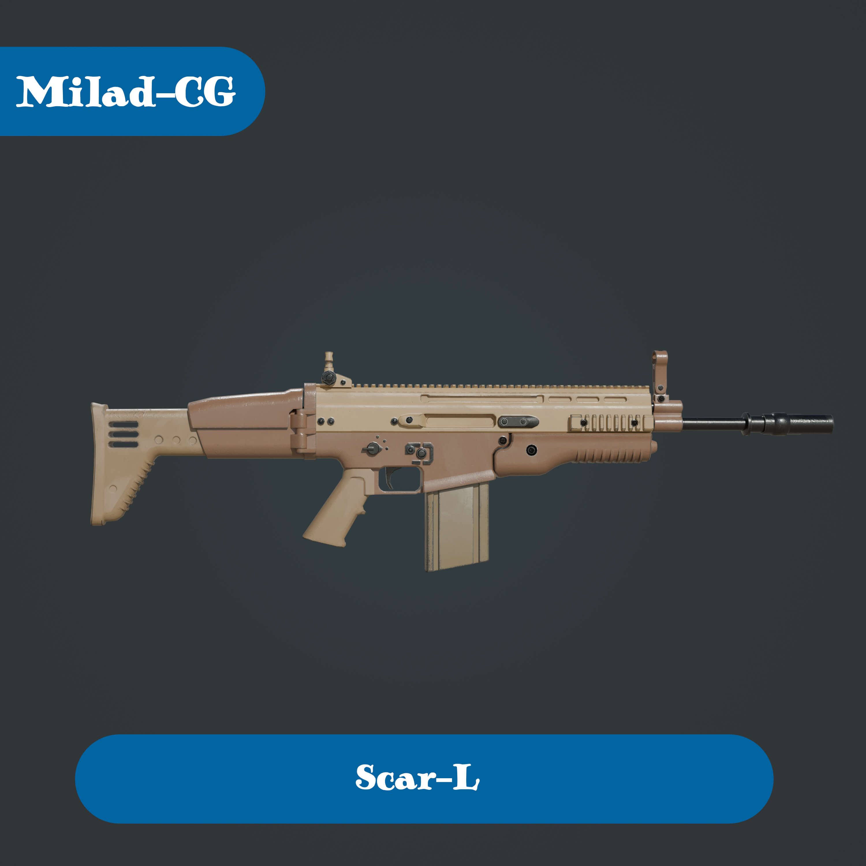 SCAR-L PBR Materials 3D Model by Milad-CG