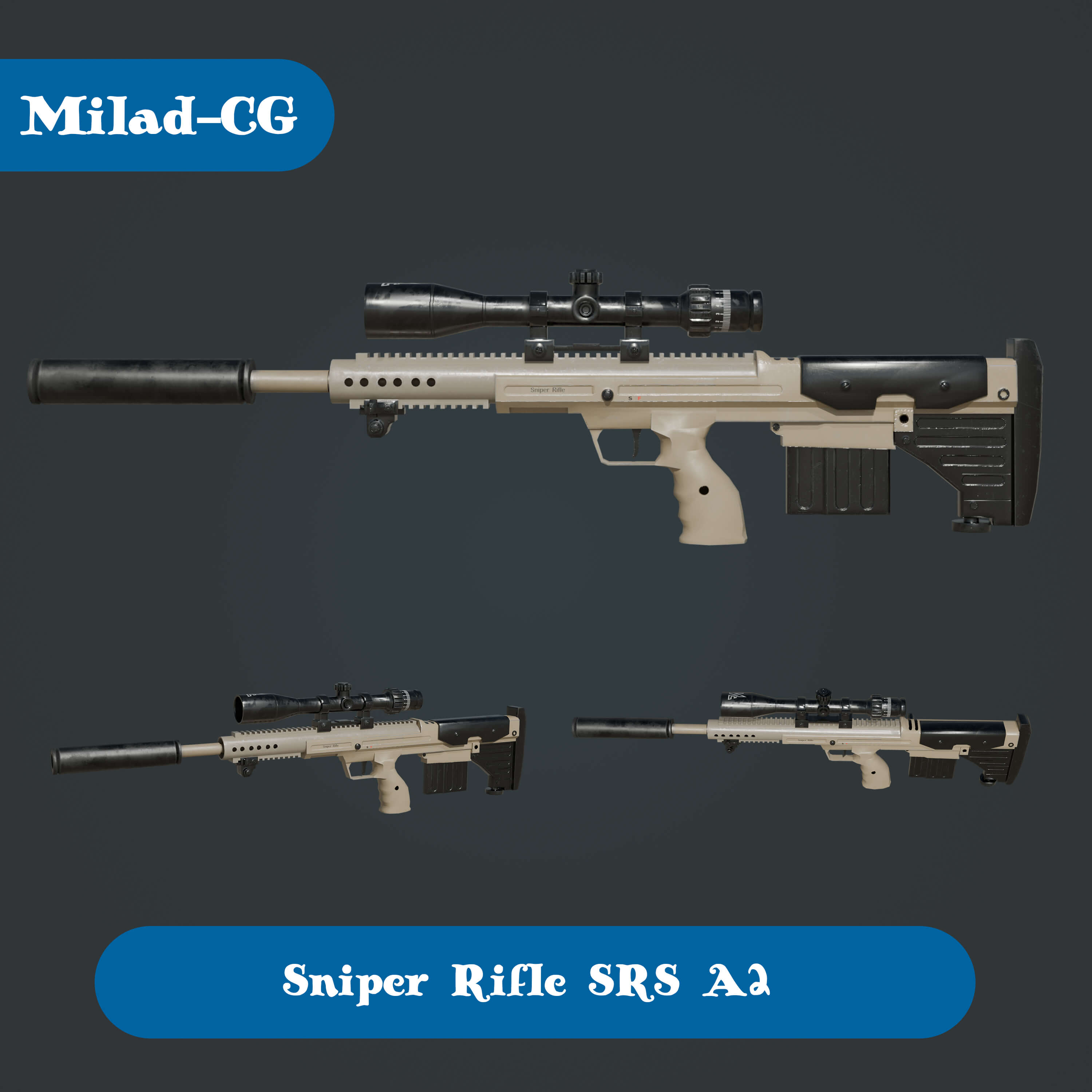 Sniper Rifle - 3D Model by Milad-CG