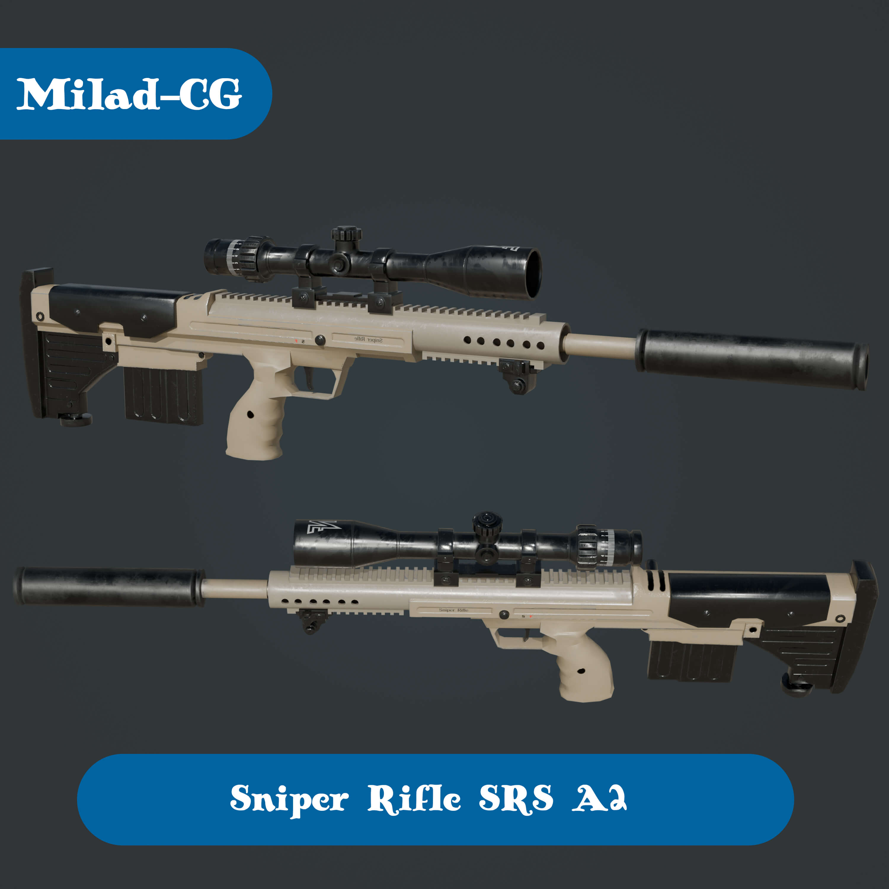 Sniper Rifle - 3D Model by Milad-CG