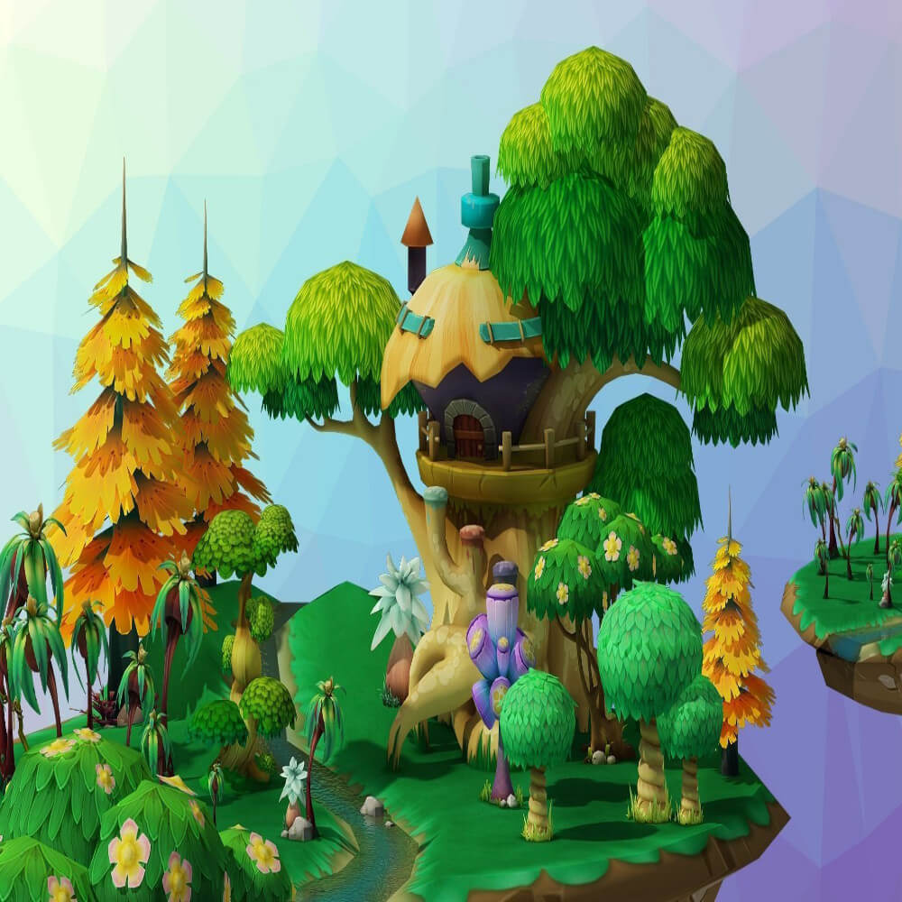 Cartoon Forest - 3D Model by miladd