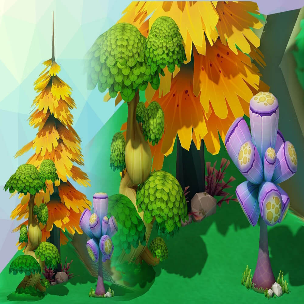 Cartoon Forest - 3D Model by miladd