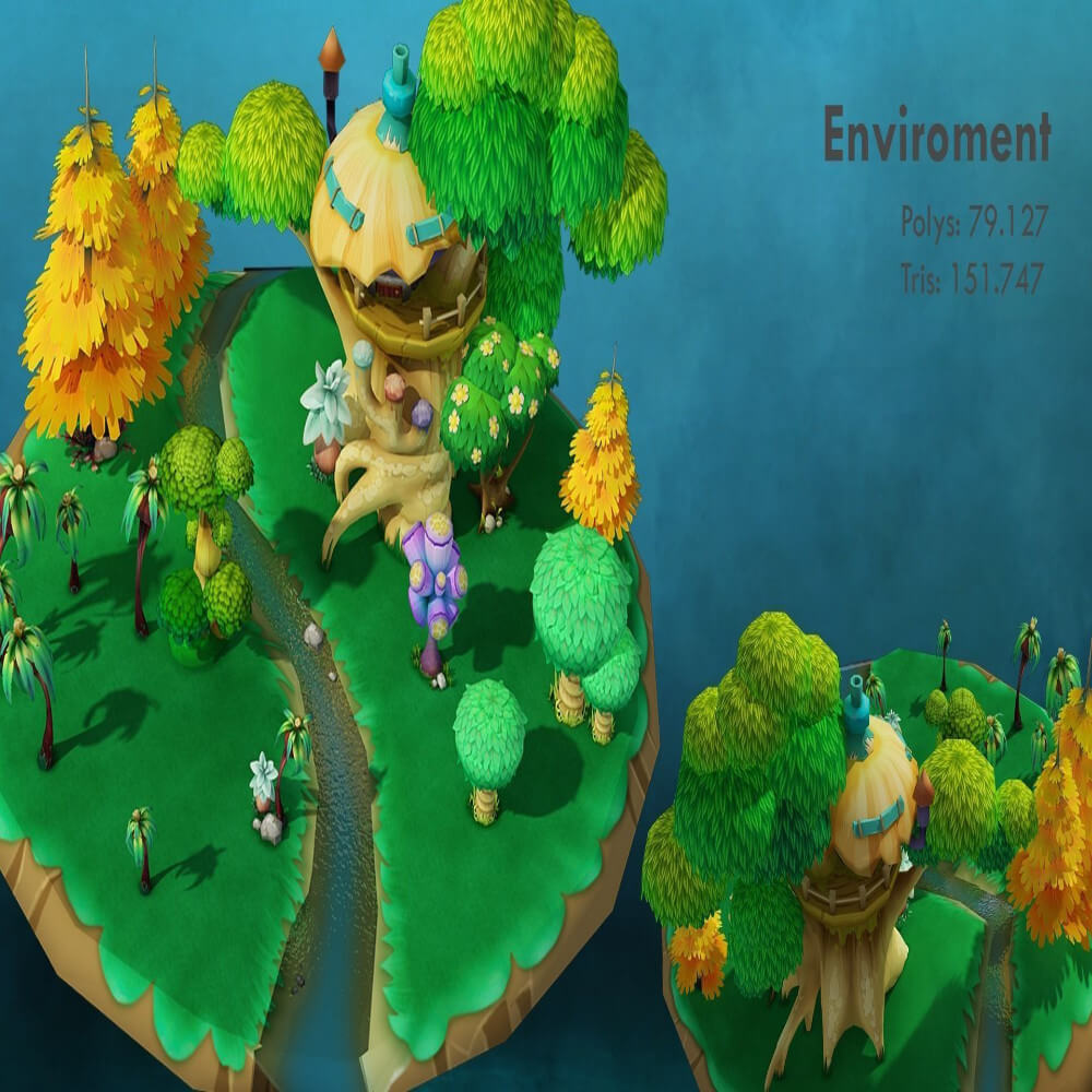 Cartoon Forest - 3D Model by miladd