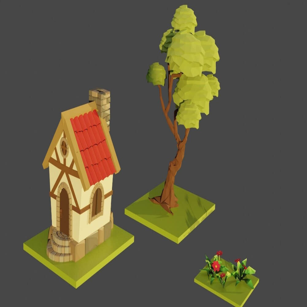 Low Poly House - 3D Model by miladd