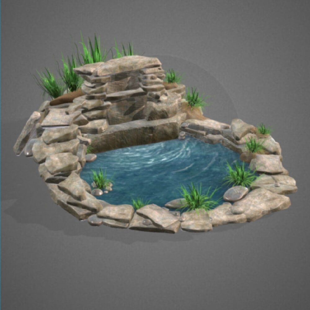 Rock Fountain - 3D Model by miladd