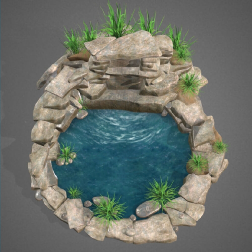 Rock Fountain - 3D Model by miladd